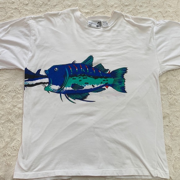 Vintage | Shirts | Vintage Pierre Cardin Fish Eating Fish T Large ...